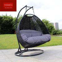 China Outdoor Living Room Double Hanging Chair with Customizable Cushions and Metal Frame for sale