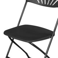 China Modern Design Outdoor Waterproof Stackable Black Fan Back Folding Chairs for Events for sale