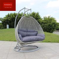 China Outdoor Living Room Double Hanging Chair with Customizable Cushions and Metal Frame for sale