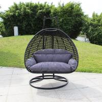 China Outdoor Living Room Double Hanging Chair with Customizable Cushions and Metal Frame for sale