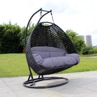 China Outdoor Living Room Double Hanging Chair with Customizable Cushions and Metal Frame for sale