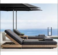China Modern Design Solid Wood Chaise Lounge Chair for Outdoor Furniture Sunbathing and Relaxing for sale