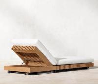China Modern Design Solid Wood Chaise Lounge Chair for Outdoor Furniture Sunbathing and Relaxing for sale