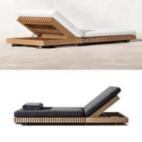 China Modern Design Solid Wood Chaise Lounge Chair for Outdoor Furniture Sunbathing and Relaxing for sale
