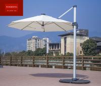 China Polyester Fabric Garden Furniture Round Single Top Umbrella with Lamp Light and Logo for sale