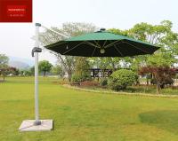China Polyester Fabric Garden Furniture Round Single Top Umbrella with Lamp Light and Logo for sale