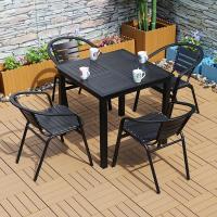 China Modern Design Stacking Patio Garden Set with Stackable Outdoor Plastic Dining Chairs for sale