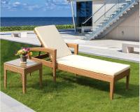 China Outdoor Furniture Aluminium Teak Wicker Rattan Rope Sun Lounger for Garden Pool Chair for sale