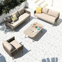 China Hotel Aluminum Outdoor Rattan Sofa Furniture Sets with Waterproof Seat Cushion Covers for sale