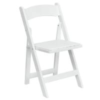China Padded Plastic Resin White Wimbledon Folding Chair for Outdoor Events and Weddings for sale