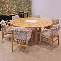 China Wooden Teak Patio Furniture with Comfortable Garden Dining Armchairs in Modern Design for sale
