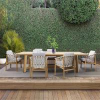 China Wooden Teak Patio Furniture with Comfortable Garden Dining Armchairs in Modern Design for sale