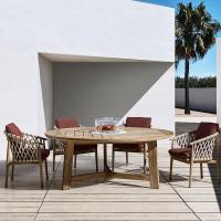 China Wooden Teak Patio Furniture with Comfortable Garden Dining Armchairs in Modern Design for sale