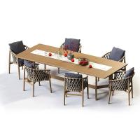 China Wooden Teak Patio Furniture with Comfortable Garden Dining Armchairs in Modern Design for sale