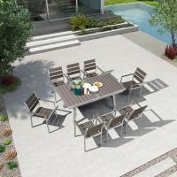 China Hotel Garden Dining Furniture Modern All Weather Durable Aluminum Table And Chair Set for sale