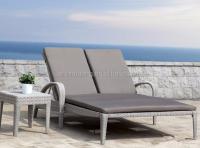 China Double People Modern Beach Lounge Chair Wide Seater Lounger Bed with Foldable Design for sale