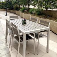 China Hotel Garden Dining Furniture Modern All Weather Durable Aluminum Table And Chair Set for sale