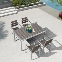 China Hotel Garden Dining Furniture Modern All Weather Durable Aluminum Table And Chair Set for sale