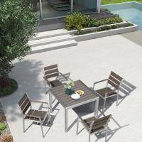 China Hotel Garden Dining Furniture Modern All Weather Durable Aluminum Table And Chair Set for sale
