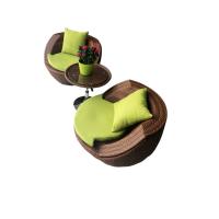 China Modern Outdoor Garden Chair and Table Rattan Furniture Bistro Cafe Sets With Cushion for sale