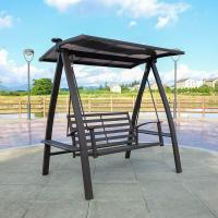 China Contemporary Outdoor Garden Furniture YY Mail Packing Metal Double Swing Chair with Canopy for sale