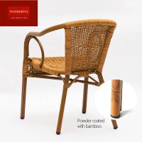 China Enjoy Dining in Style with Our Aluminium Rattan Wicker Round French Bistro Chair for sale