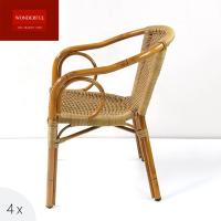 China Enjoy Dining in Style with Our Aluminium Rattan Wicker Round French Bistro Chair for sale
