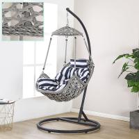China Outdoor Wicker Single Seat Hanging Chair with Metal Stand and Cushion in Any Color for sale
