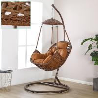 China Outdoor Wicker Single Seat Hanging Chair with Metal Stand and Cushion in Any Color for sale