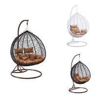 China Outdoor Furniture Garden Hanging Rattan Swing Chair Modern Design Style Double Soft for sale