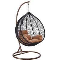 China Outdoor Furniture Garden Hanging Rattan Swing Chair Modern Design Style Double Soft for sale