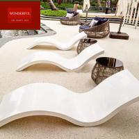 China Outdoor Furniture Luxury White Fiberglass Poolside Sun Lounger for In-Pool Relaxation for sale