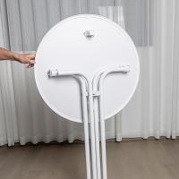 China Modern Design White Steel Metal Round Bar Table for Outdoor Bistro Patio Dinning for sale