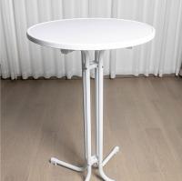 China Modern Design White Steel Metal Round Bar Table for Outdoor Bistro Patio Dinning for sale
