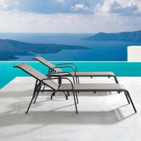 China Outdoor Furniture Aluminum Frame Swimming Pool Chaise Lounge Sun Chair Tesla Mesh Beach Chair for sale