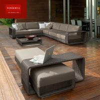 China WhiteGrayCreamBrownBlackYellow Rattan L Shape Sofa for Outdoor Patio Wicker Furniture for sale
