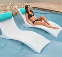 China Folded NO Mail packing Y Water Ledge Lounger Bed White Sun Lounger for Garden Lounge for sale