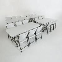 China Foldable Plastic Chair and Metal Table Set for Outdoor Party Events Space-saving for sale