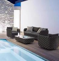 China Outdoor Hotel Furniture Combination Leisure Sofa Set with Aluminum Frame and Weave Rope for sale