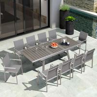 China Outdoor Leisure Garden Set Hotel Restaurant Brushed Aluminum Stacking Table and Chairs for sale