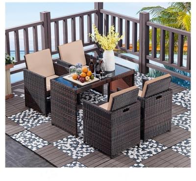 China Modern Design Rattan Dining Tables and Chairs Furniture Set for UKFF Distributors for sale