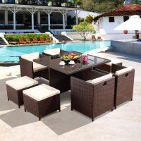 China Modern Design Rattan Dining Tables and Chairs Furniture Set for UKFF Distributors for sale