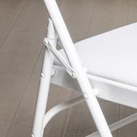 China Hotel Outdoor Parties White Outdoor Folding Chair with Powder Coated Frame for sale