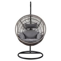 China Leisure Outdoor/Indoor Modern Egg Shape Wicker Rattan Hanging Swing Chair with Stand for sale
