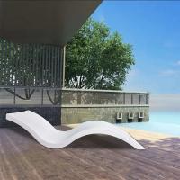 China Outdoor Furniture Fiberglass FRP Long Swimming Pool Ledge Chaise Lounge Chair for Hall for sale