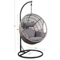 China Leisure Outdoor/Indoor Modern Egg Shape Wicker Rattan Hanging Swing Chair with Stand for sale