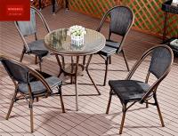 China Cafe Bamboo Garden Furniture Teslin Aluminum Dining Sets Chair and Table in Any Color for sale