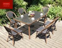 China Cafe Bamboo Garden Furniture Teslin Aluminum Dining Sets Chair and Table in Any Color for sale