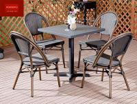 China Cafe Bamboo Garden Furniture Teslin Aluminum Dining Sets Chair and Table in Any Color for sale