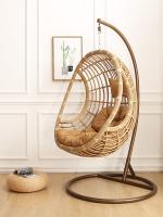 China Outdoor Furniture Garden Sets PE Rattan Hanging Chair Swing with Wicker Egg Basket for sale